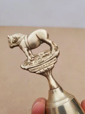 Other | Vintage Brass Bell With Horse Motif Horseman Man Cave Country ...
